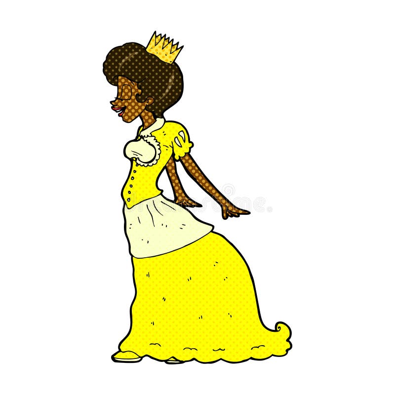 Comic cartoon princess stock illustration. Illustration of cheerful ...