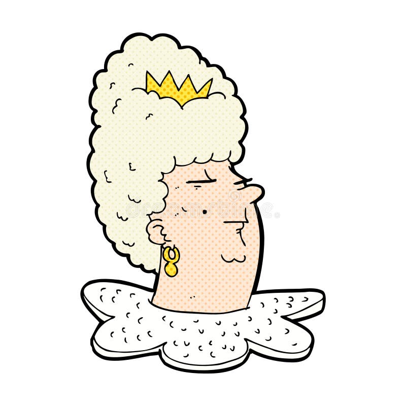 Comic cartoon queen head stock illustration. Illustration of face ...