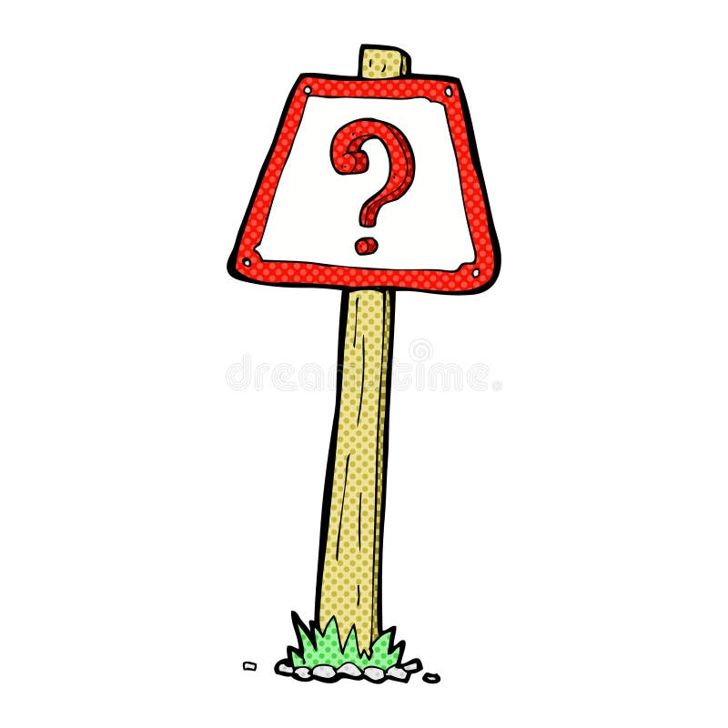 Comic Cartoon Question Mark Sign Stock Illustration - Illustration of ...