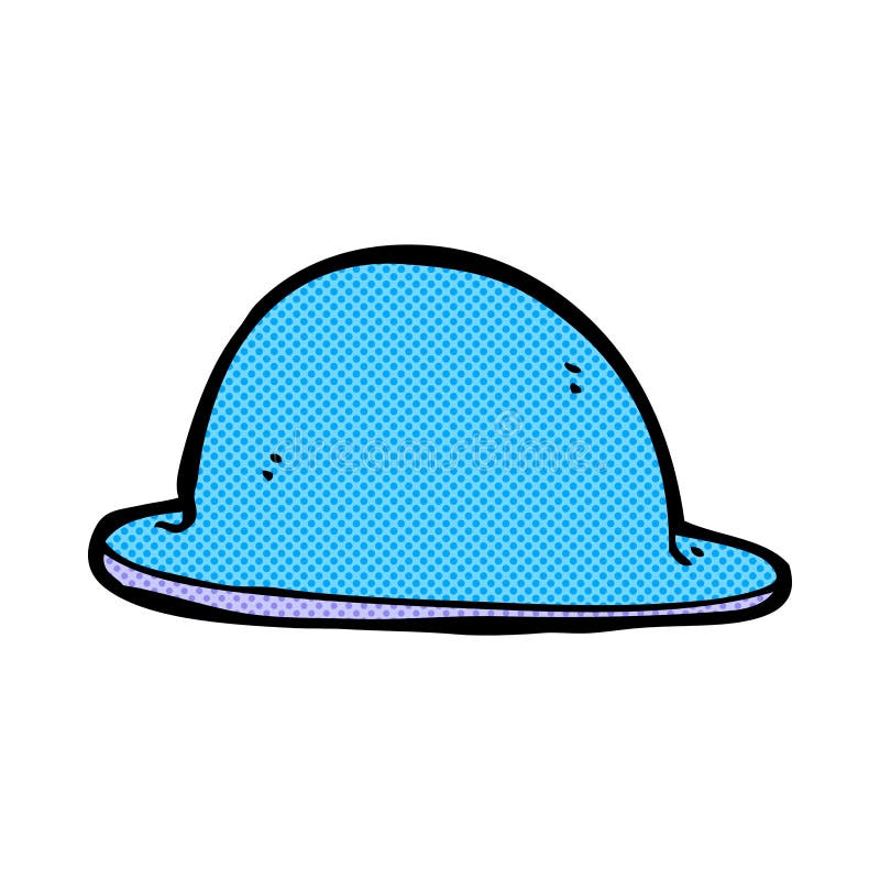 Comic Cartoon Red Bowler Hat Stock Illustration - Illustration of line ...