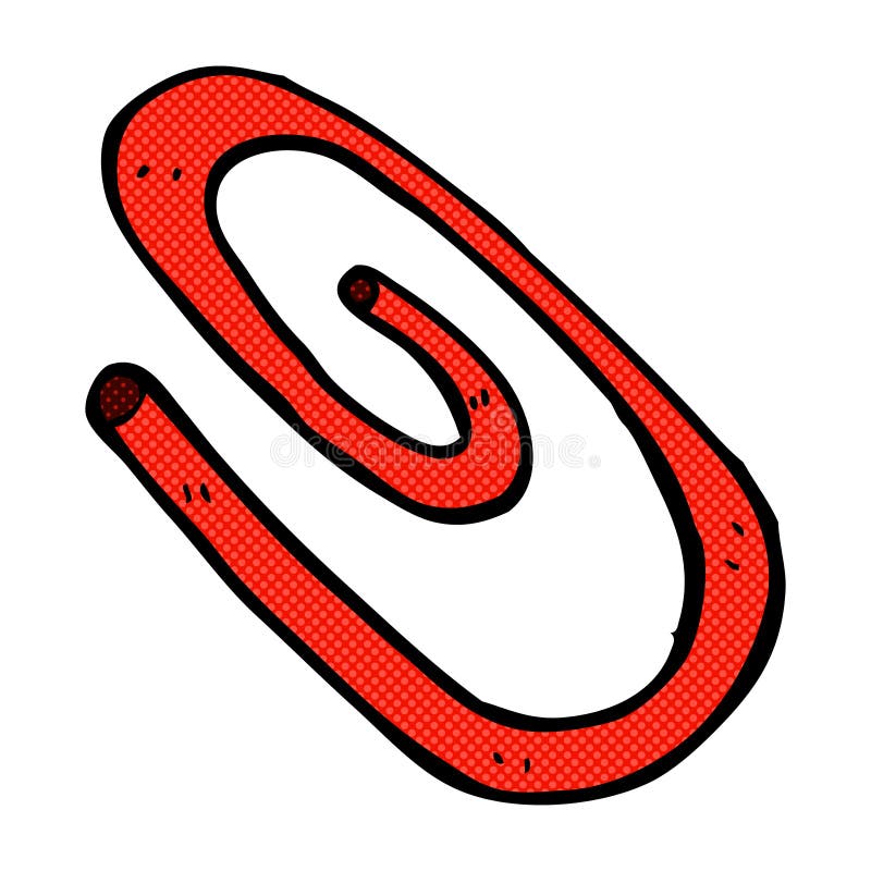 Comic Cartoon Red Paperclip Stock Illustration - Illustration of rough ...
