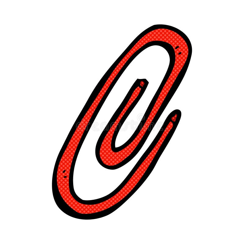 Comic Cartoon Red Paperclip Stock Illustration - Illustration of silly ...