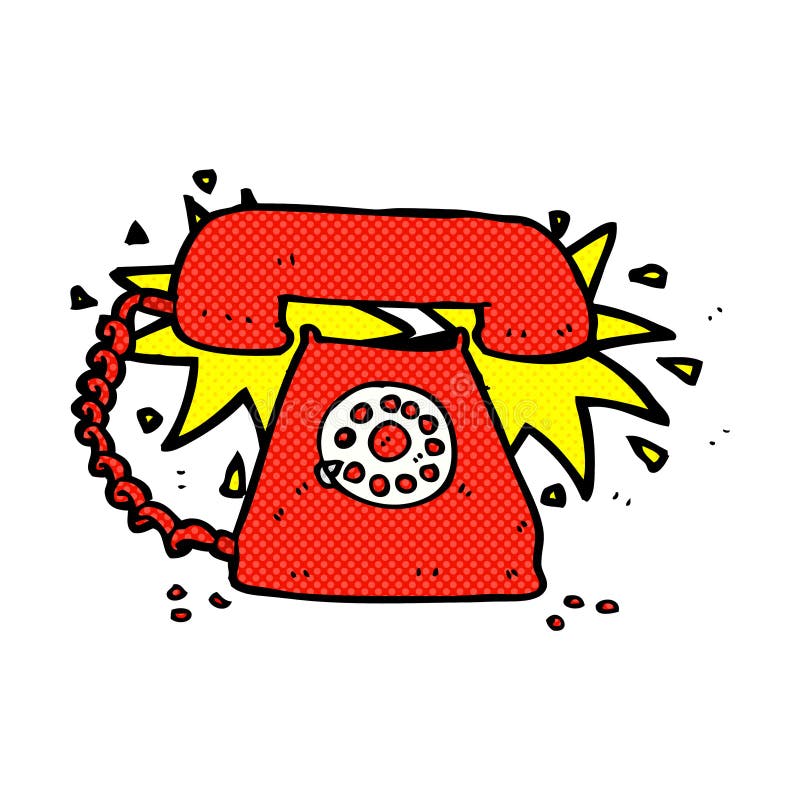 Comic Cartoon Ringing Telephone Stock Illustration - Illustration of ...