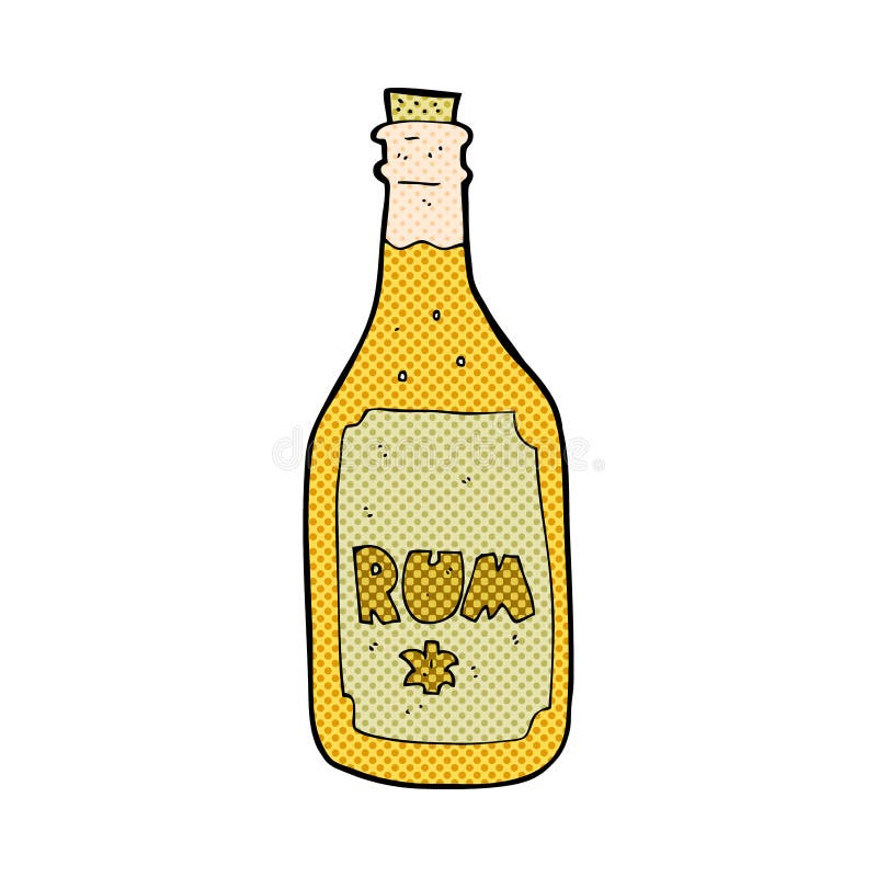 Comic cartoon rum bottle stock illustration. Illustration of cheerful ...