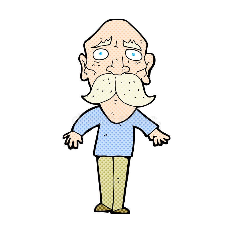 Comic cartoon sad old man stock illustration. Illustration of lonely ...