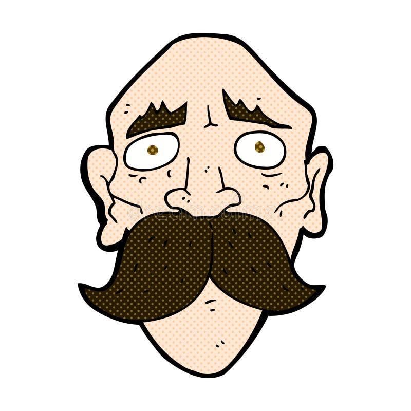 Comic cartoon sad old man stock illustration. Illustration of mustache ...