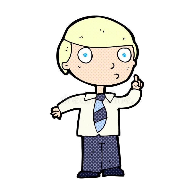 Comic cartoon school boy stock illustration. Illustration of book ...