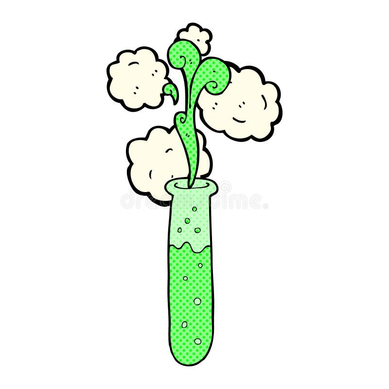 Comic Cartoon Science Test Tube Stock Illustration - Illustration of ...