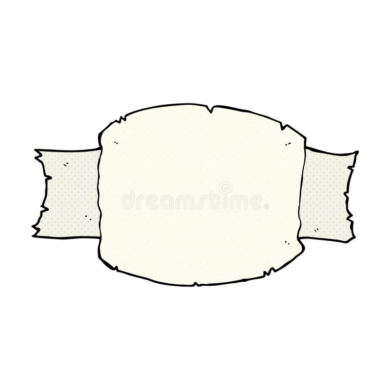 Comic Cartoon Scroll Banner Stock Illustration - Illustration of line ...