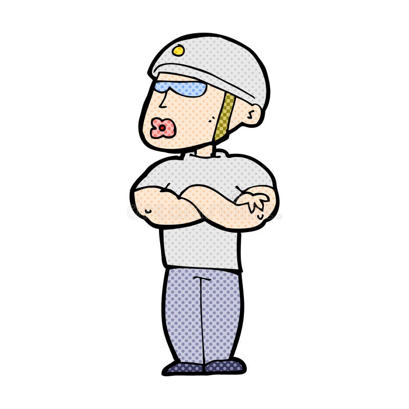 Comic Cartoon Security Guard Stock Illustration - Illustration of ...