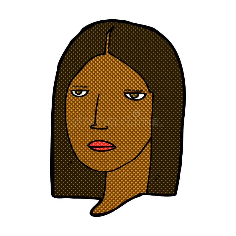Comic Cartoon Serious Woman Stock Illustration - Illustration of drawn ...
