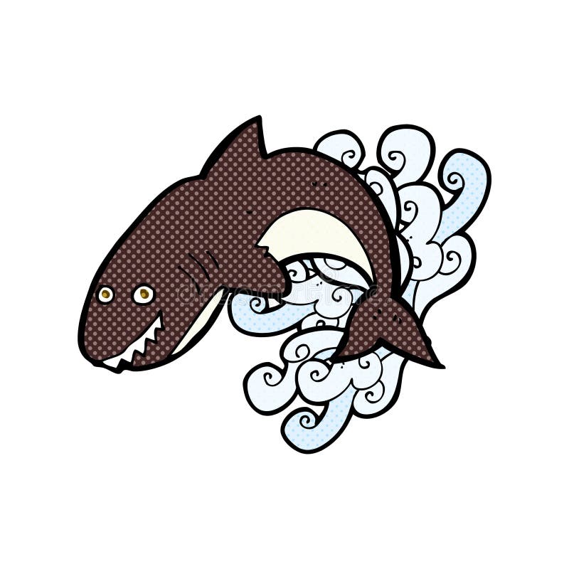 Comic cartoon shark stock illustration. Illustration of silly - 52877728