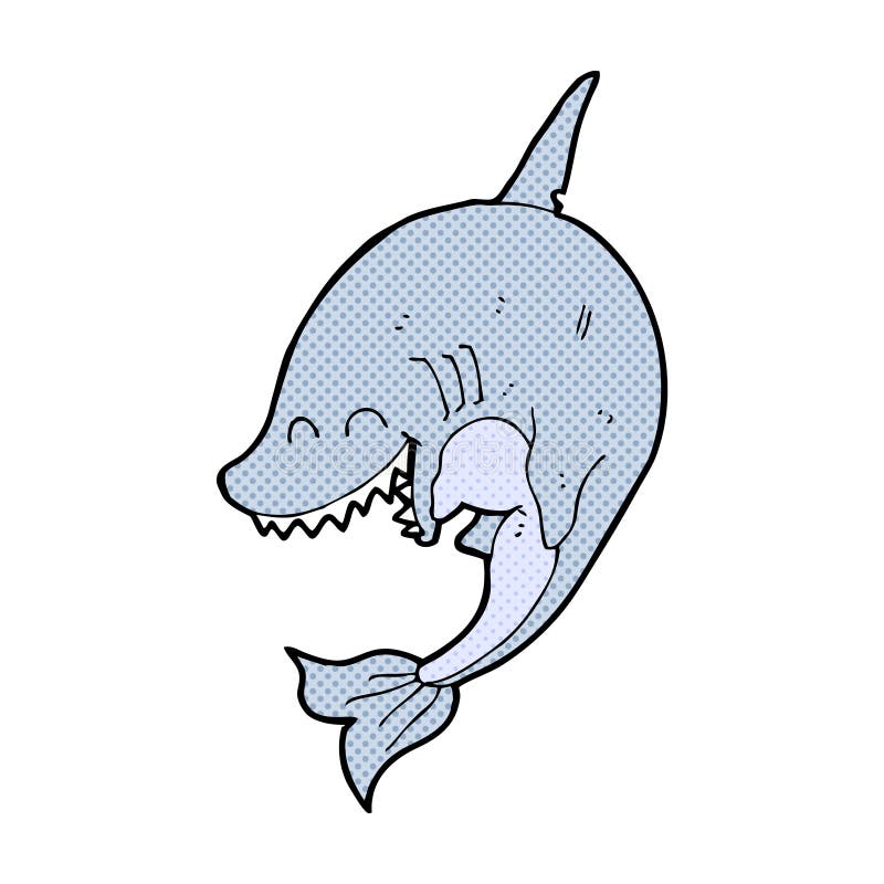 Comic cartoon shark stock illustration. Illustration of design - 52913181
