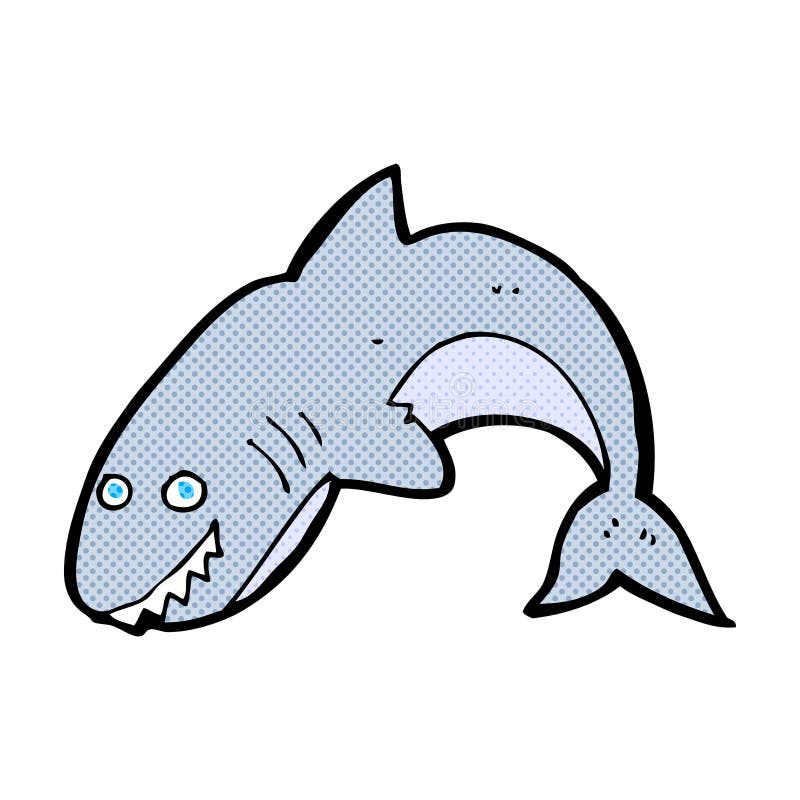 Comic cartoon shark stock illustration. Illustration of cheerful - 52914093