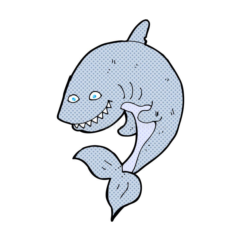 Comic cartoon shark stock illustration. Illustration of silly - 52922740