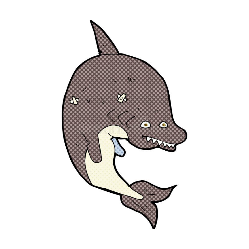 Comic cartoon shark stock illustration. Illustration of style - 52937251