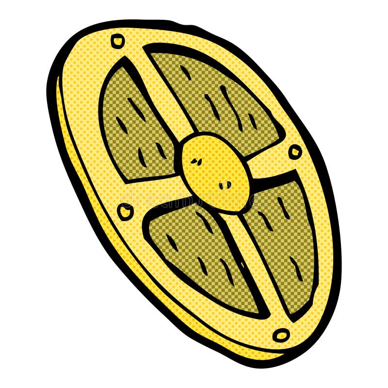 Comic cartoon shield stock illustration. Illustration of hand - 52914681