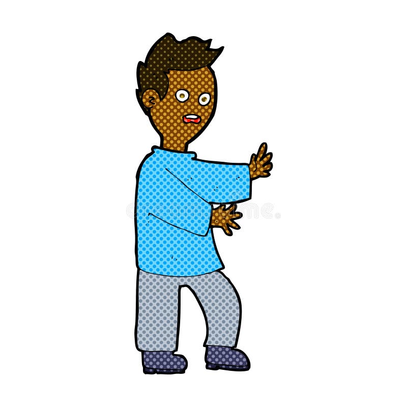 Comic cartoon shocked man stock illustration. Illustration of drawn ...