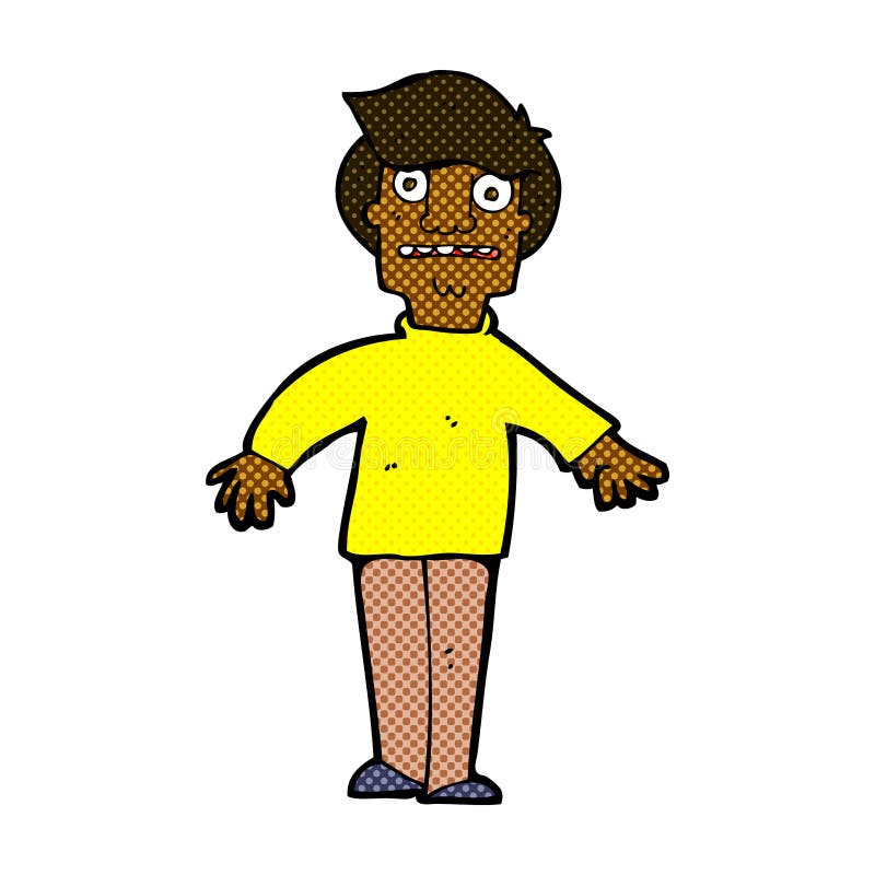 Comic cartoon shocked man stock illustration. Illustration of cute ...