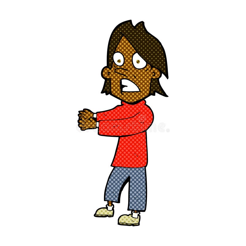 Comic cartoon shocked man stock illustration. Illustration of stressed ...