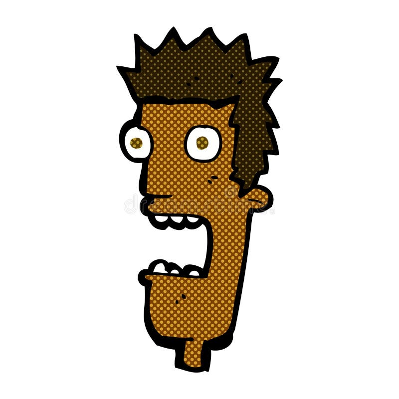 Comic Cartoon Shocked Man S Face Stock Illustration - Illustration of ...