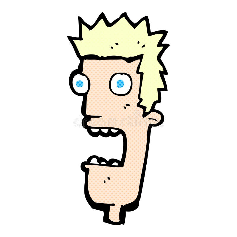 Comic Cartoon Shocked Man S Face Stock Illustration - Illustration of ...