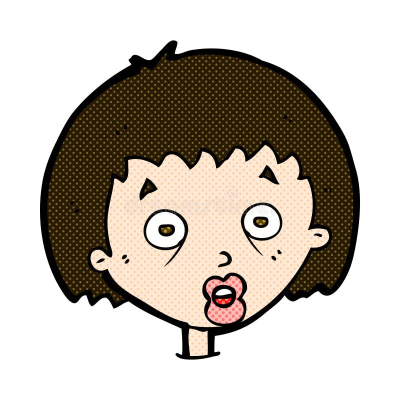 Comic Cartoon Shocked Woman Stock Illustration - Illustration of ...