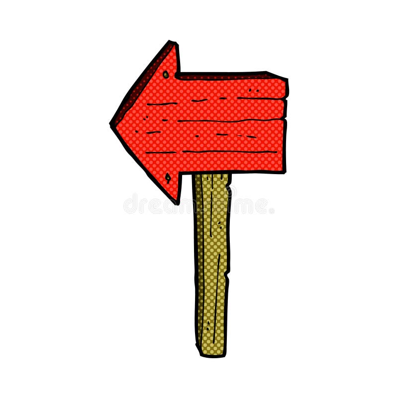 Comic cartoon sign post stock illustration. Illustration of wood - 52879032