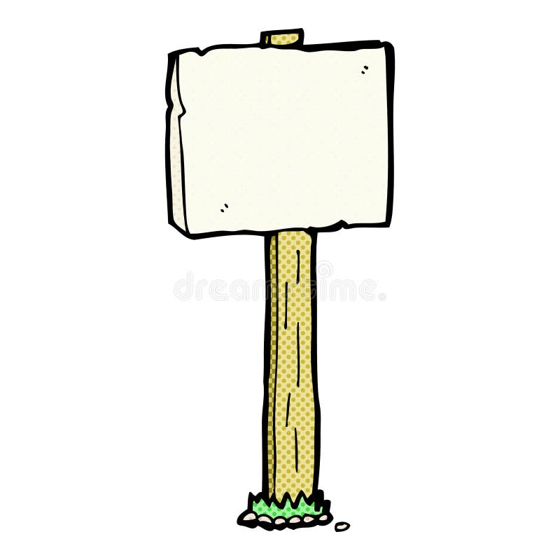 Comic cartoon sign post stock illustration. Illustration of doodle ...
