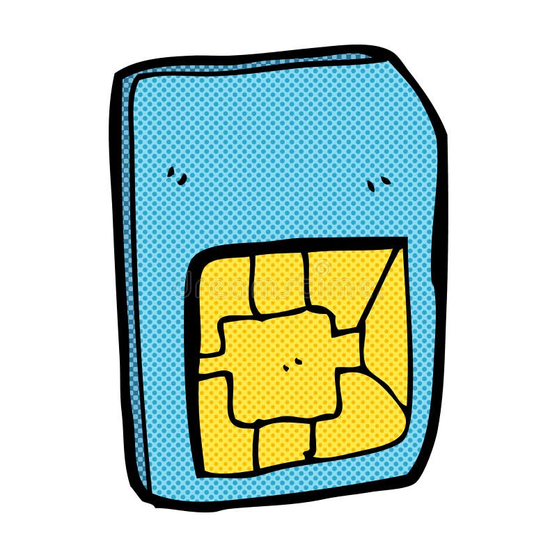 Comic cartoon sim card stock illustration. Illustration of simple ...