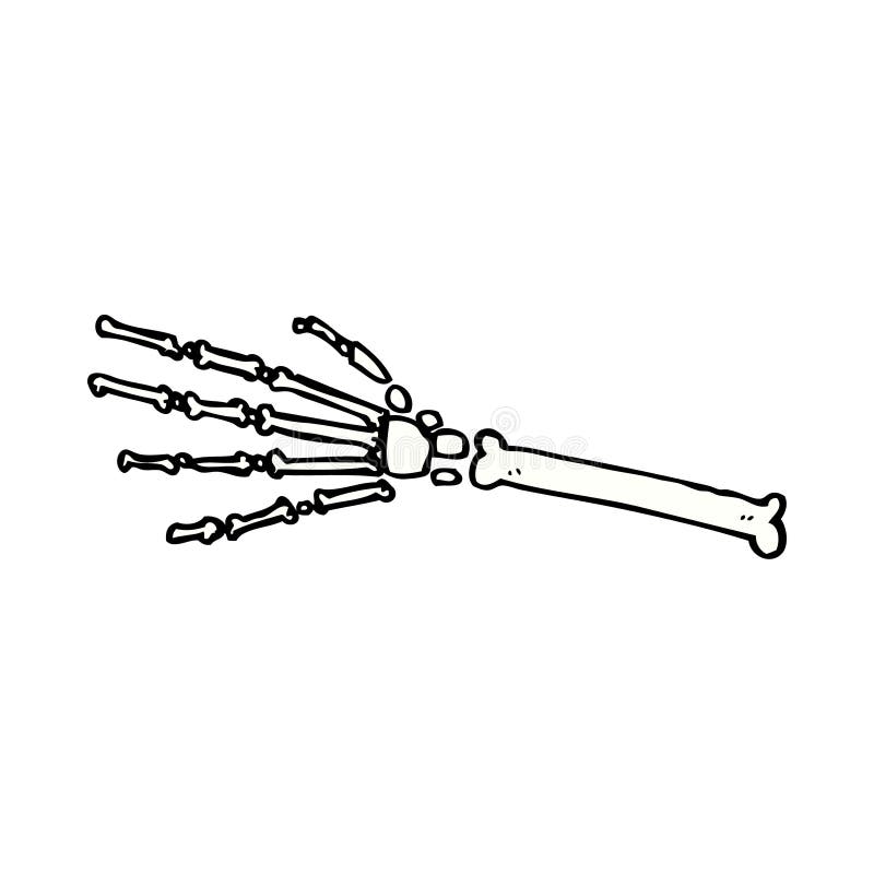 Comic Cartoon Skeleton Hand Stock Illustration - Illustration of rough ...