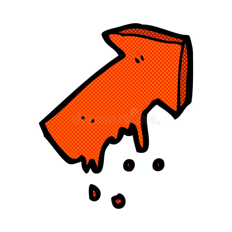 Comic Cartoon Slimy Pointing Arrow Symbol Stock Illustration ...