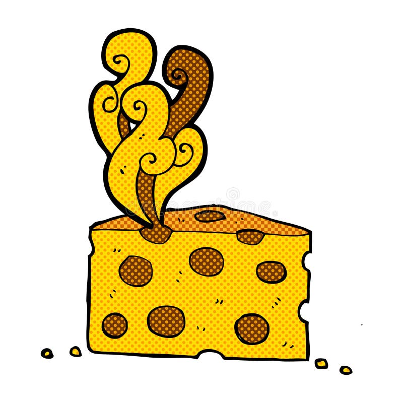 Comic Cartoon Smelly Cheese Stock Illustration - Illustration of retro ...