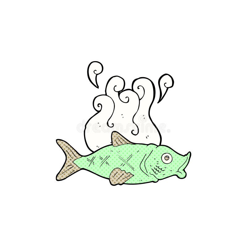 Comic cartoon smelly fish stock illustration. Illustration of cartoon ...