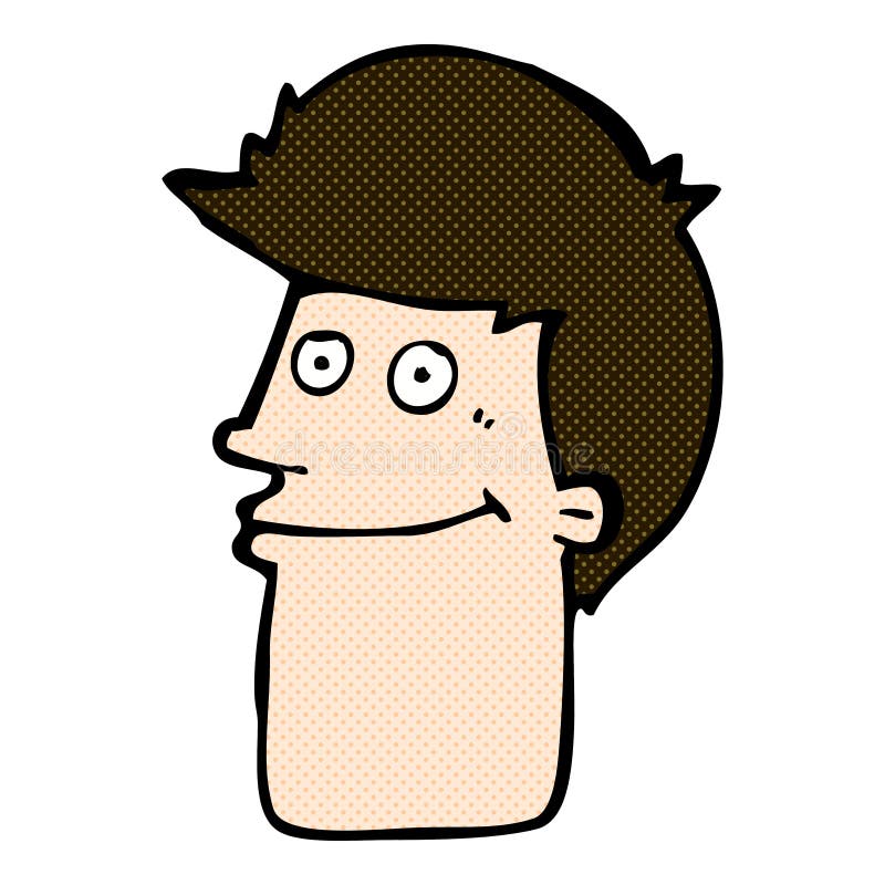 Comic cartoon smiling man stock illustration. Illustration of retro ...