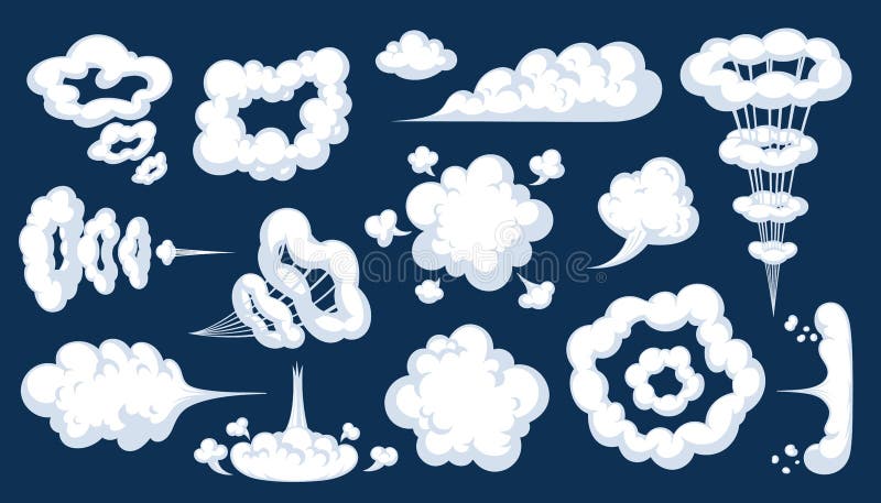 Comic Cartoon Smoke or Cloud, Vector Speed Motion Effects Stock Vector ...