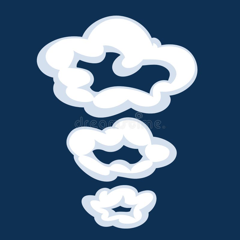 Comic Cartoon Smoke or Cloud, Vector Speed Motion Effects Stock ...