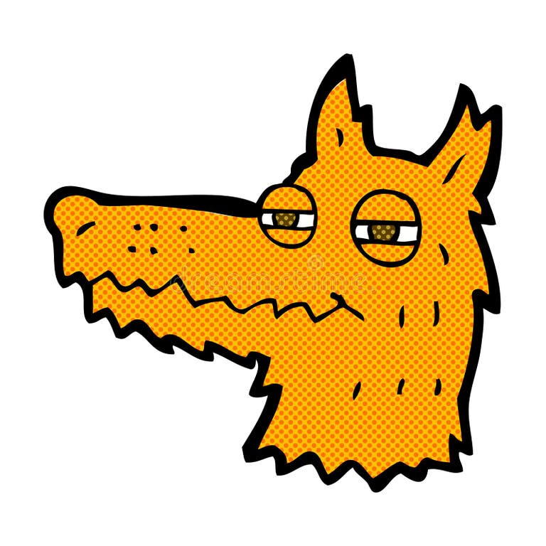 Comic Cartoon Smug Fox Face Stock Illustration - Illustration of hand ...