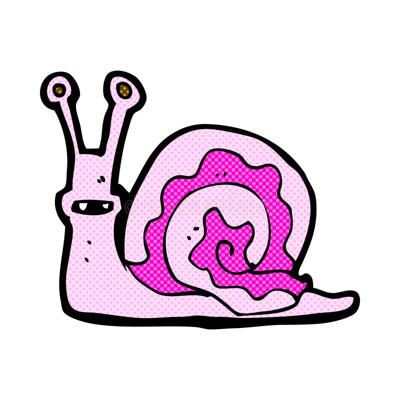 Comic cartoon snail stock illustration. Illustration of book - 52879205
