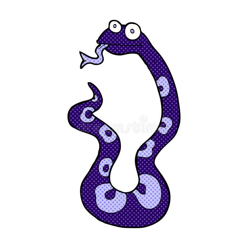 Comic cartoon snake stock illustration. Illustration of drawing - 52878336