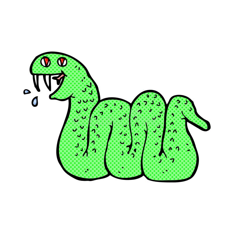 Comic cartoon snake stock illustration. Illustration of poisonous ...