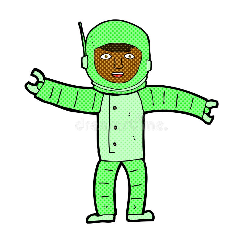 Comic cartoon space man stock illustration. Illustration of doodle ...