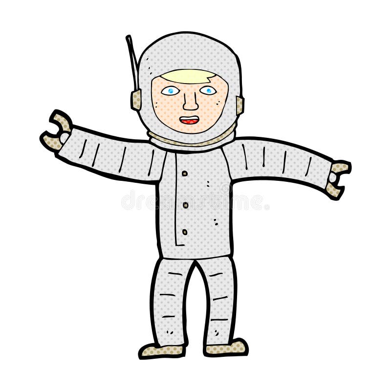 Comic cartoon space man stock illustration. Illustration of drawn ...