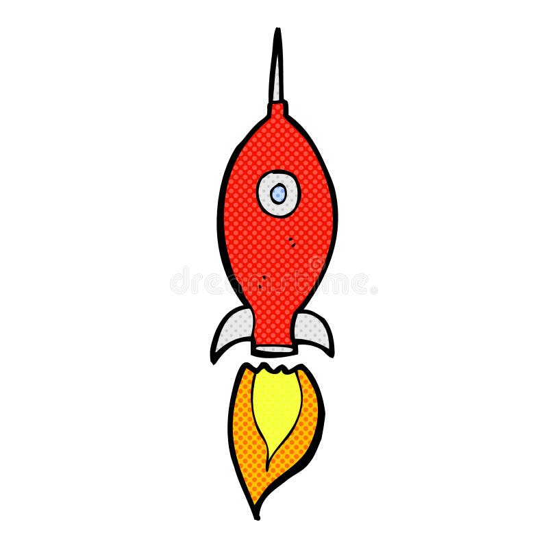 Comic cartoon space rocket stock illustration. Illustration of cartoon ...