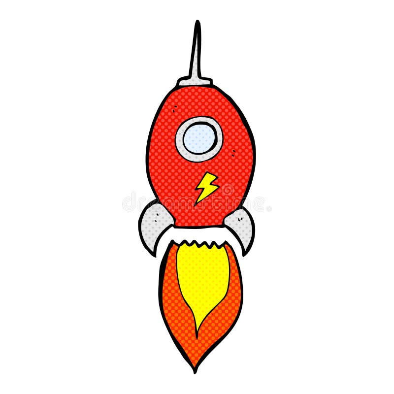 Comic cartoon spaceship stock illustration. Illustration of drawing ...