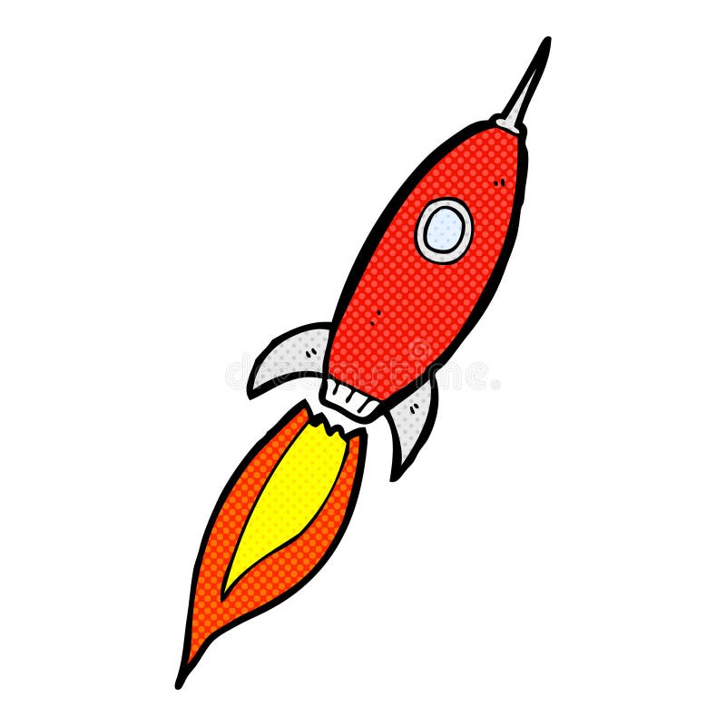 Comic cartoon spaceship stock illustration. Illustration of style ...