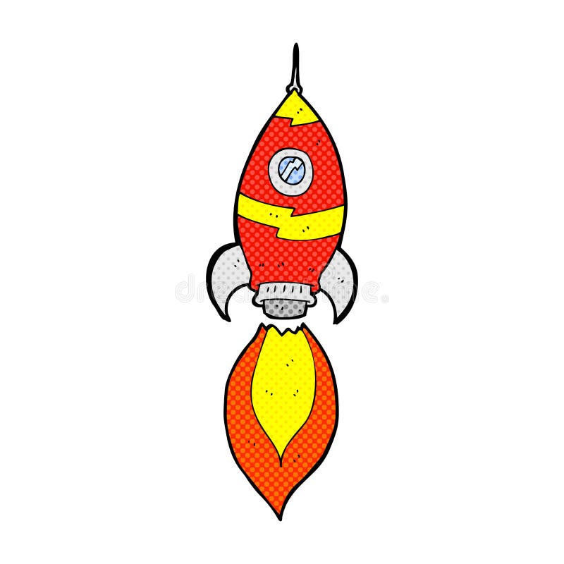 Comic cartoon spaceship stock illustration. Illustration of simple ...