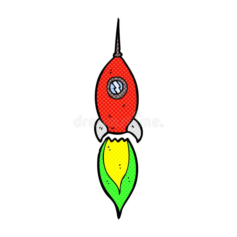 Comic cartoon spaceship stock illustration. Illustration of cute - 52952918