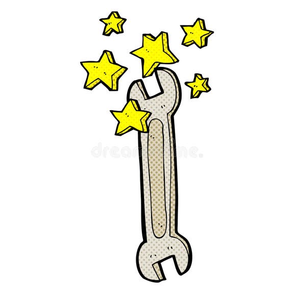 Comic cartoon spanner stock illustration. Illustration of tool - 52881269