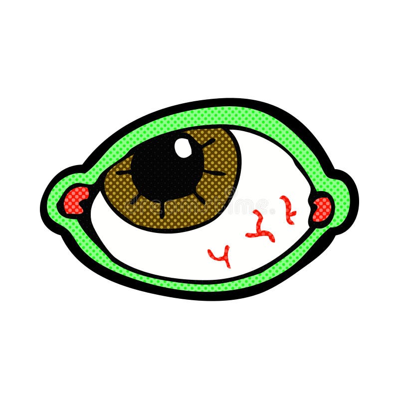 Comic cartoon spooky eye stock illustration. Illustration of silly ...